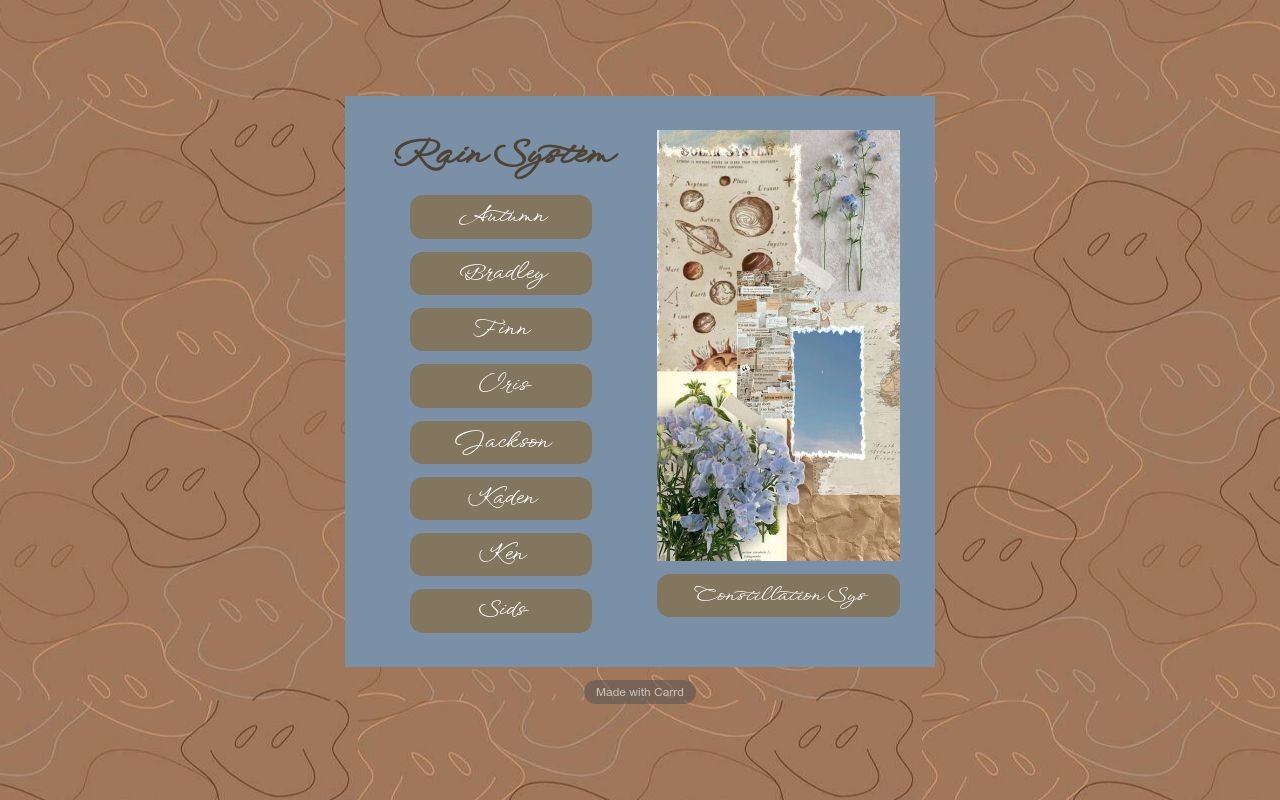 Rain Subsystem's Carrd